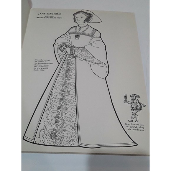 Other | Vintage King Henry Viii His Wives Paper Dolls Coloring Book ...